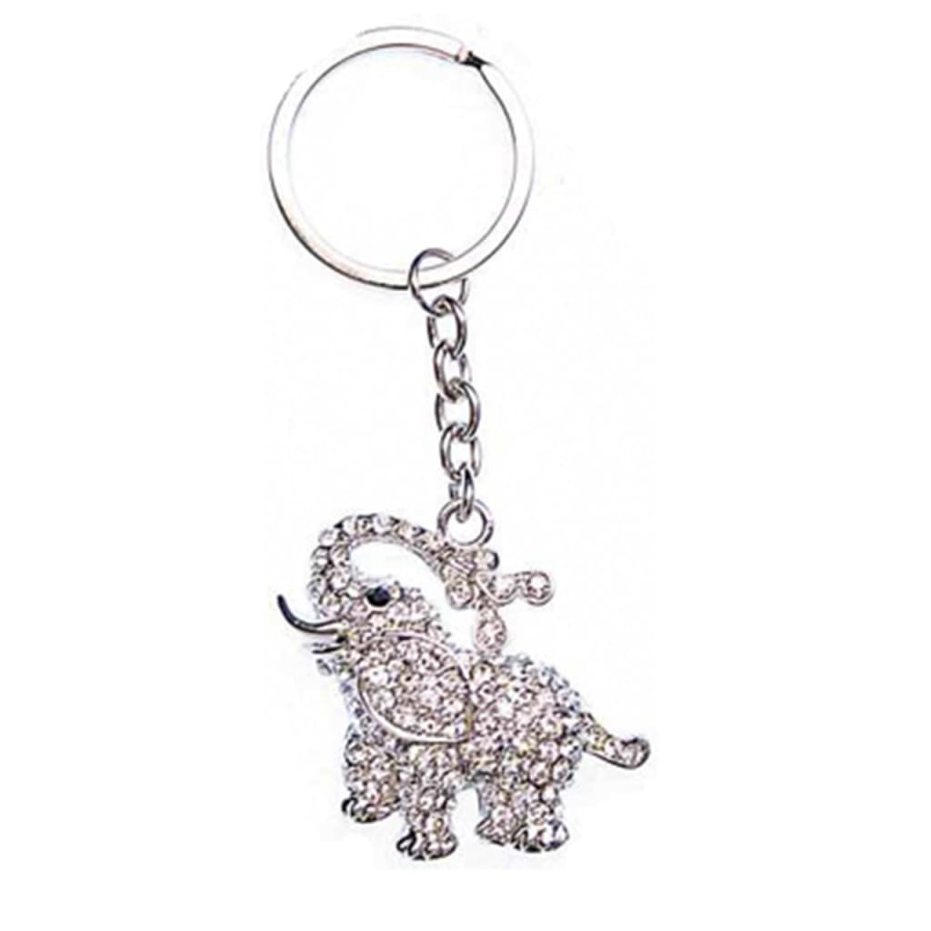 Diamante Elephant Keyring
