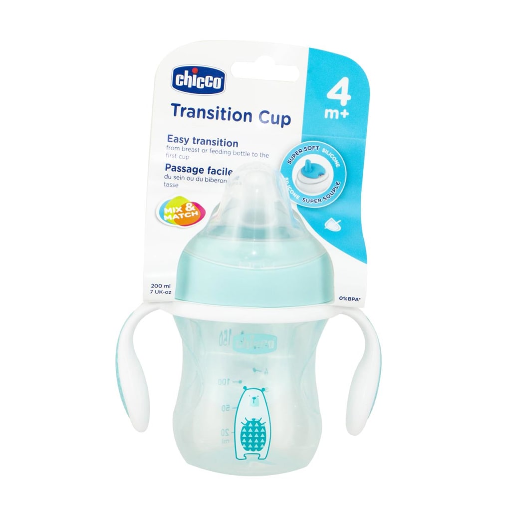 Transition Cup White Handle 4M+ Boy 1pk 200ml