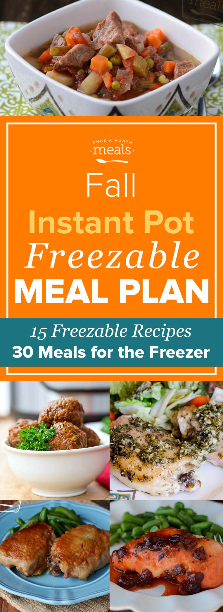 Fall Instant Pot Monthly Freezer Meal Plan Vol. 3 | Once A Month Meals