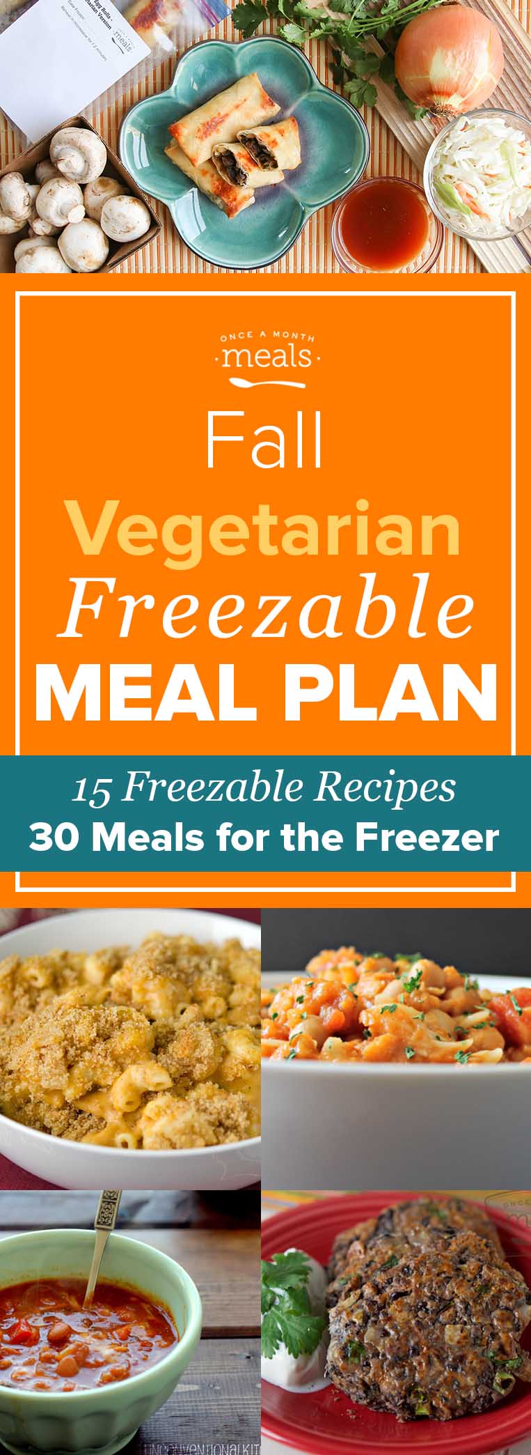 Fall Vegetarian Monthly Freezer Meal Plan Vol. 5 | Once A Month Meals