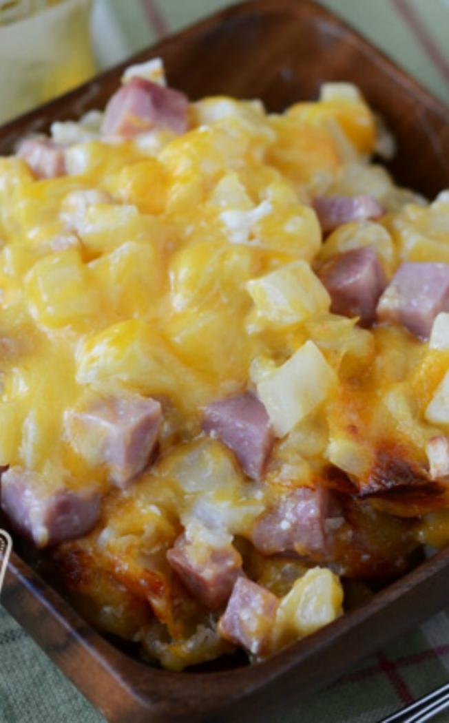 Cheesy Potatoes and Ham - Dump and Go Dinner | Once A Month Meals