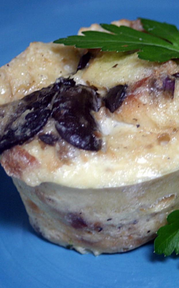 Wild Mushroom Bread Pudding Cups | Once A Month Meals