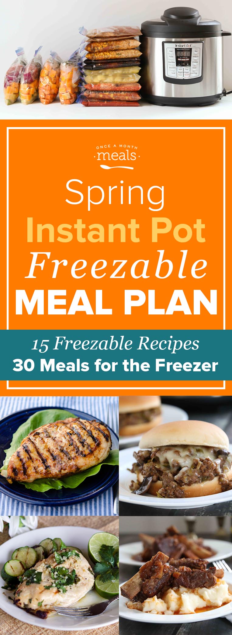 Spring Instant Pot Monthly Freezer Meal Plan Vol. 2 | Once A Month Meals