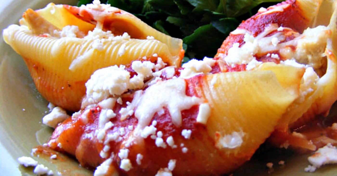Buffalo Chicken Stuffed Shells - Traditional Version | Once A Month Meals