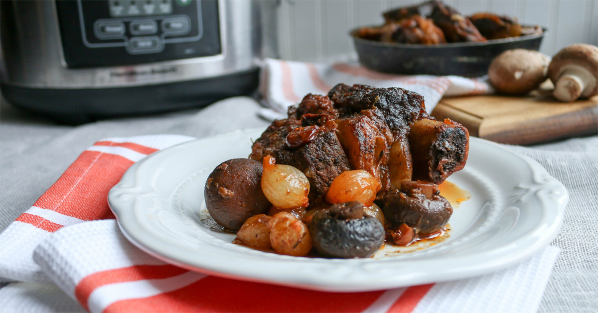 Slow Cooker Cherry Balsamic Beef Short Ribs | Once A Month Meals