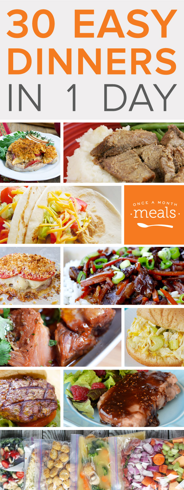 30 Dinners in a Day Monthly Freezer Meal Plan Vol. 1 | Once A Month Meals