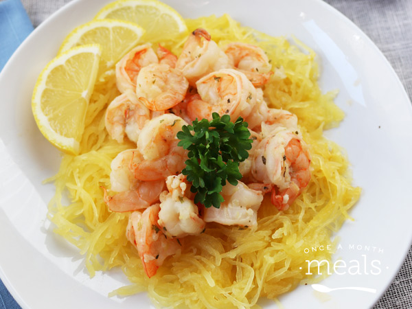 Lemon Garlic Shrimp Bowls - Lunch Version | Once A Month Meals