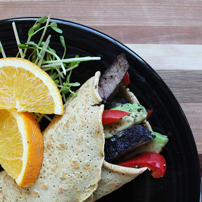 Coffee Rubbed Steak Crepes | Once A Month Meals