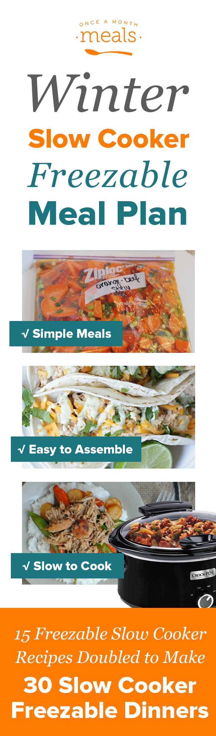 Winter Slow Cooker Monthly Freezer Meal Plan Vol. 3 | Once A Month Meals