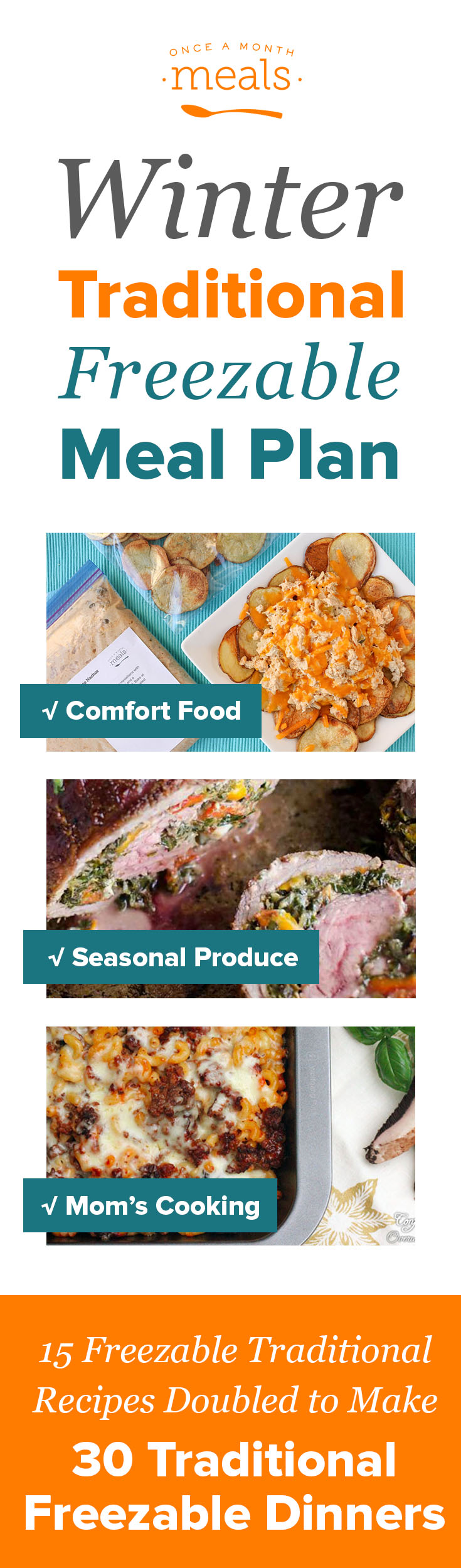 Winter Traditional Monthly Freezer Meal Plan Vol. 24 | Once A Month Meals