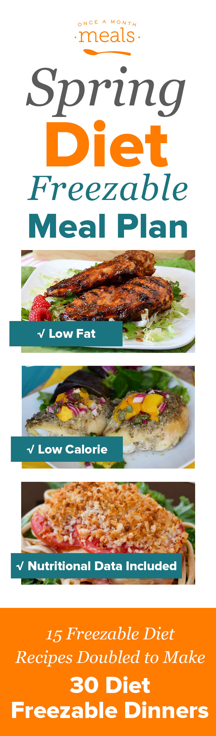 Spring Diet Monthly Freezer Meal Plan Vol. 18 | Once A Month Meals