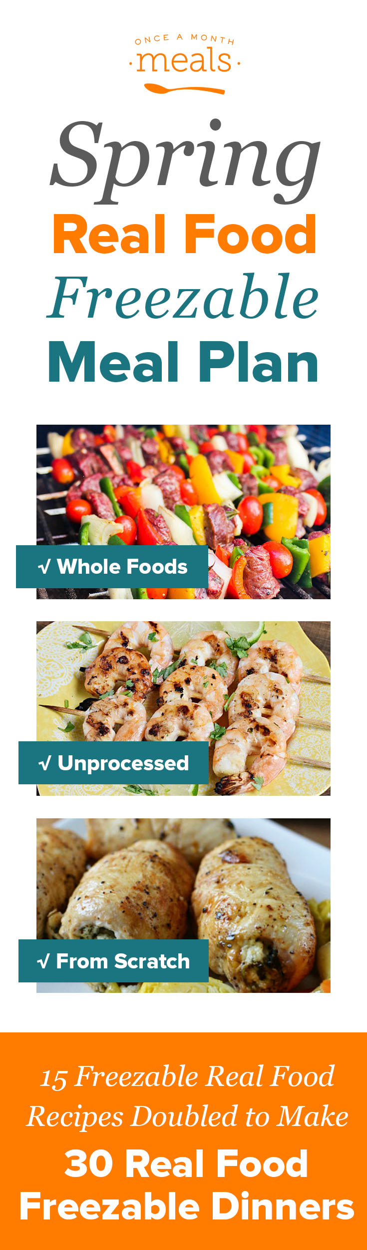 Spring Real Food Monthly Freezer Meal Plan Vol. 18 | Once A Month Meals