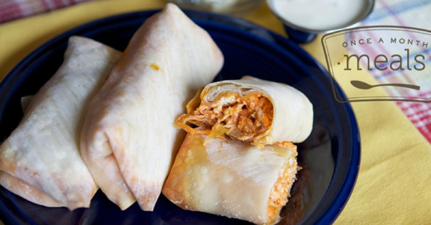 Buffalo Chicken Rolls- Dinner Freezer Meal Recipe | Once A Month Meals