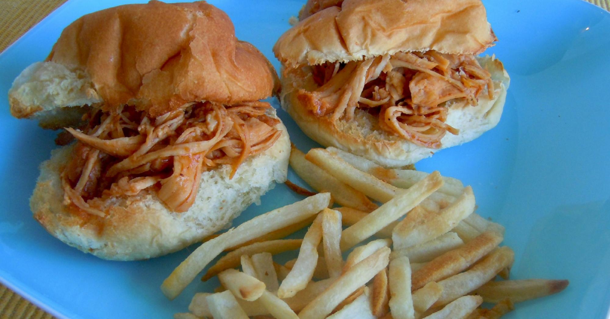 Slow Cooker Spicy Peach Chicken Sliders - Lunch Version | Once A Month ...