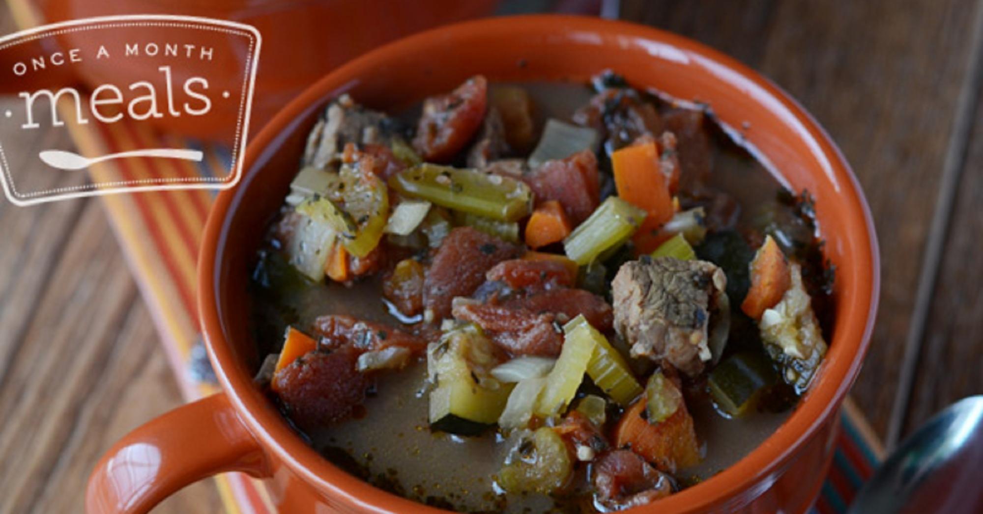 Slow Cooker Italian Beef Stew - Dump and Go Dinner | Once A Month Meals