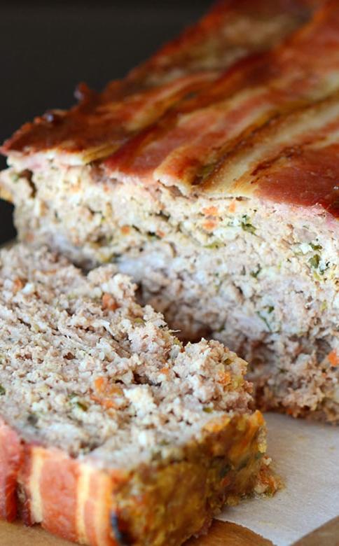 Paleo Bacon Wrapped Meatloaf - Dinner Version | Once A Month Meals