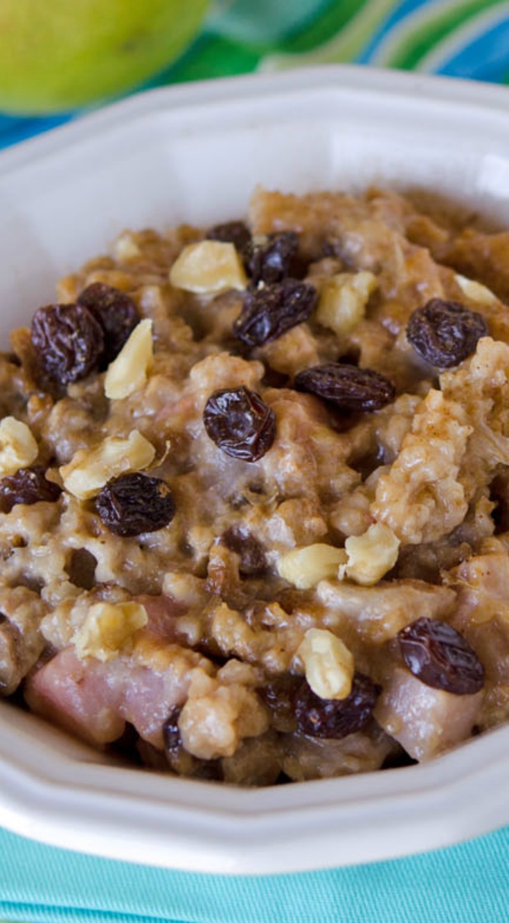 Slow Cooker Pear Oatmeal - Traditional Version | Once A Month Meals