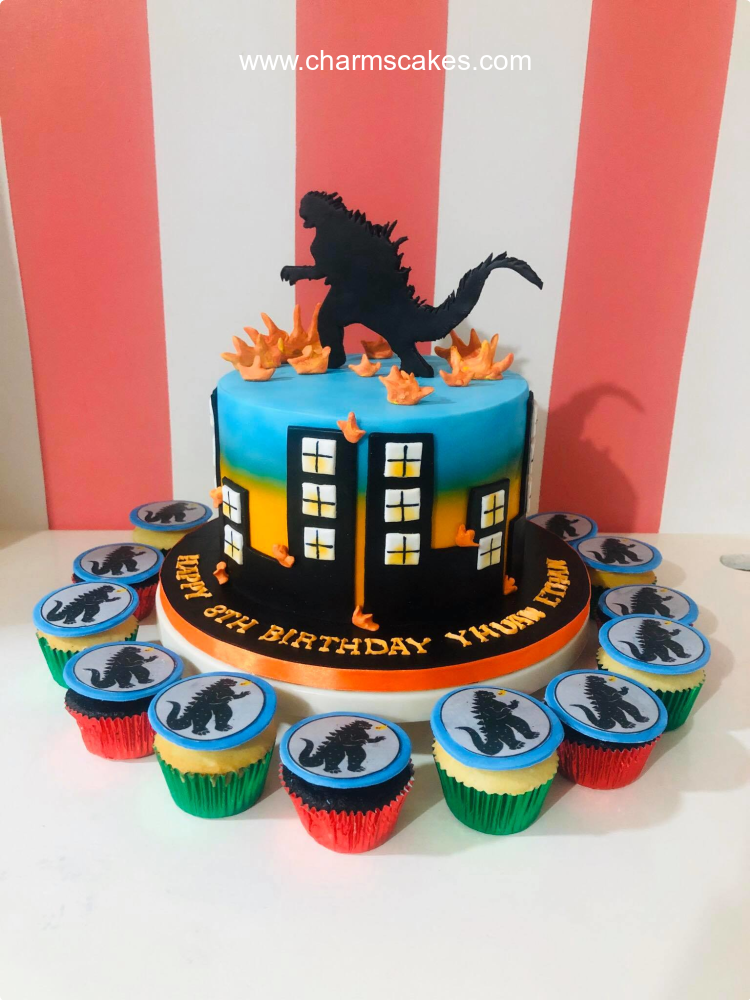 Godzilla Custom Cake for Giant Monster | Handmade Fondant Cake by Charm ...