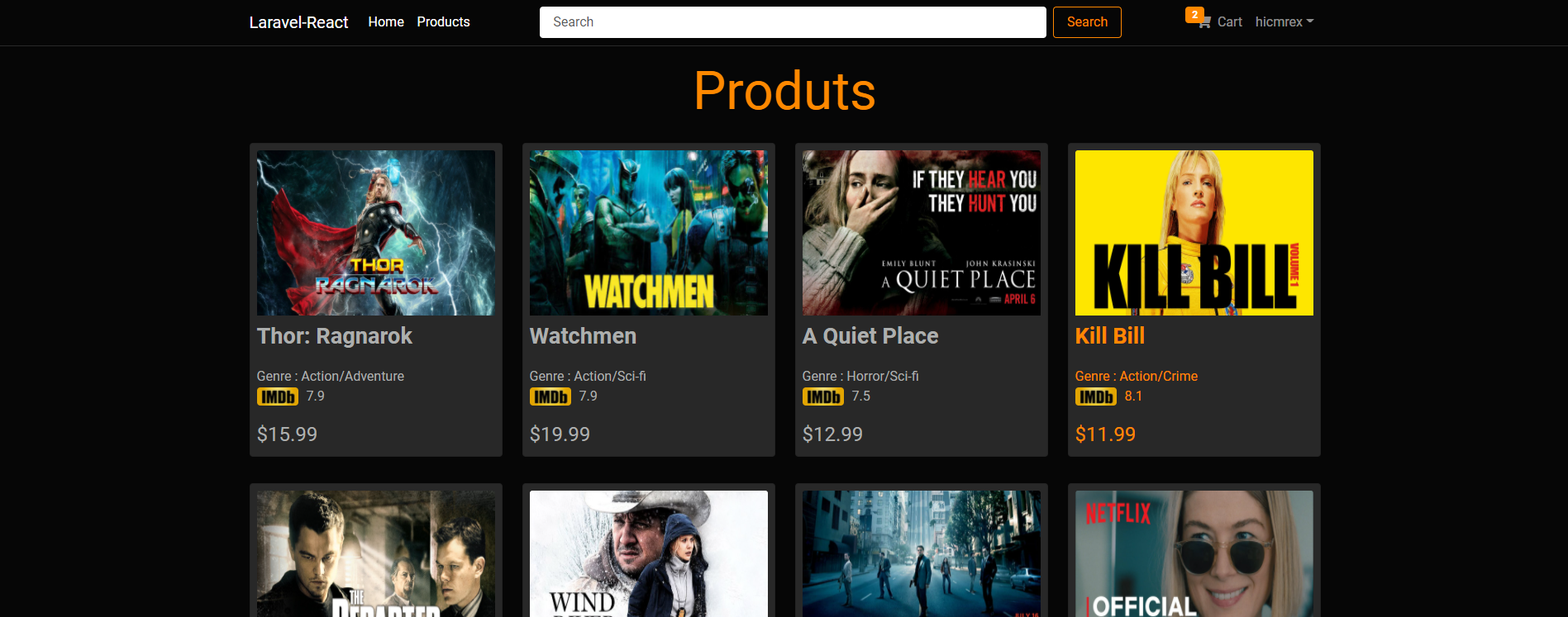 GitHub - hicmtrex/Movieshop: full stack ecommerce wih react frontend laravel sqlite backend