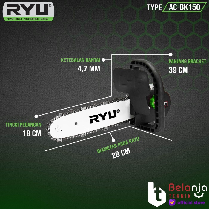 Jual Jual Ryu Adaptor Mini Chainsaw Gurinda Ac-Bk150 Adepter Gerinda ...