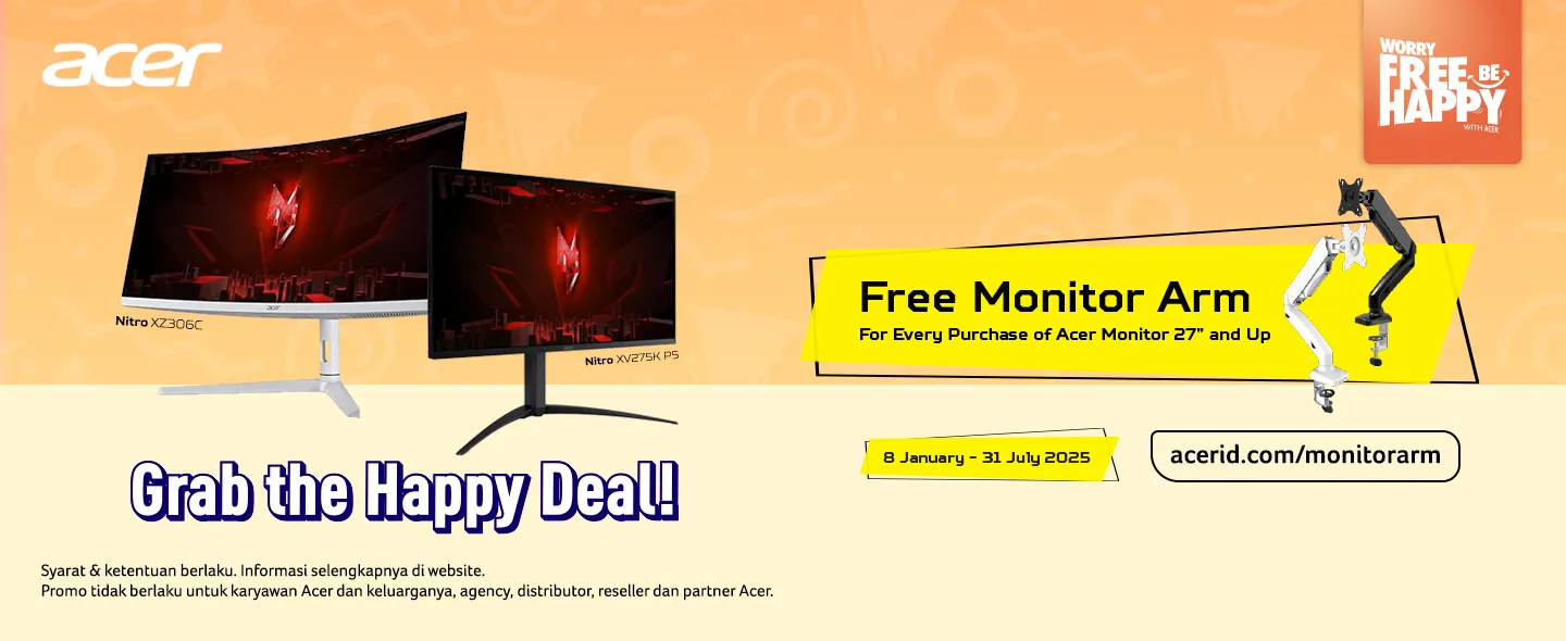 Gratis Arm Monitor untuk Pembelian Monitor Acer Sekarang!