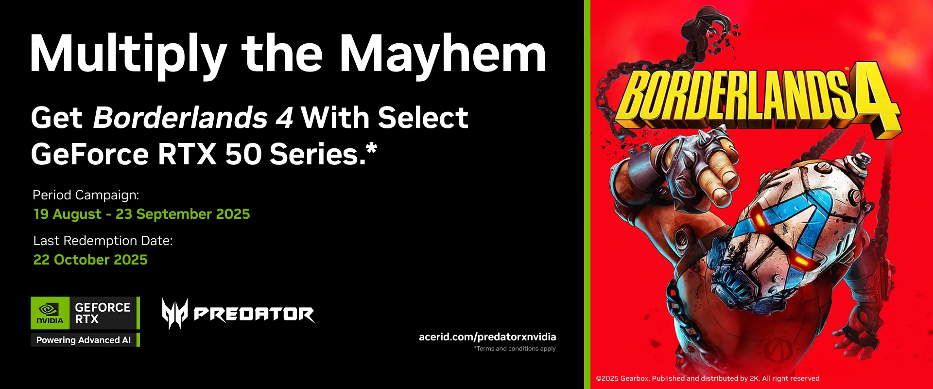 Beli Acer Predator Helios dan Orion Dapat Borderlands 4!