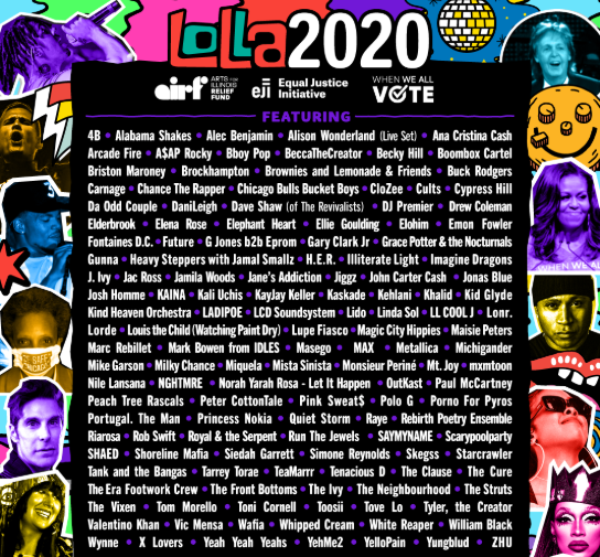 LOLLA'S LIVESTREAM LINEUP (UPDATE)