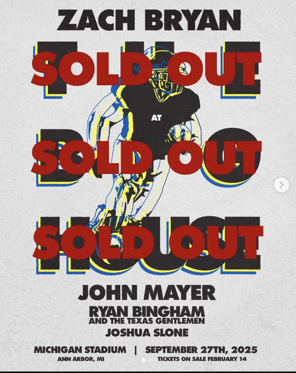 UPDATE: ZACH BRYAN SELLS OUT MICHIGAN'S BIG HOUSE