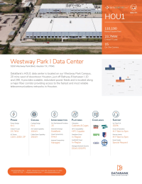 Advanced Data Center Services at DataBank HOU1 Westway Park, Houston