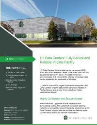 Advanced Colocation Services at H5 Data Centers in Chantilly, VA