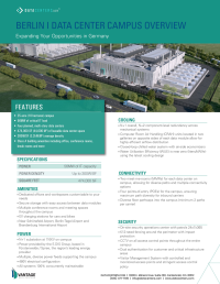 Vantage BER1 Berlin Data Center | 56MW IT Load Capacity