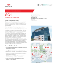 Explore Equinix SG1 Singapore: A Gateway to Global Digital Transformation