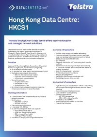 Telstra HKCS1 Hong Kong Data Center - Secure Colocation Services