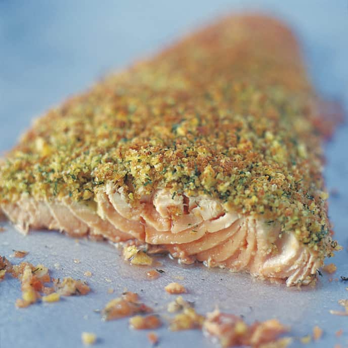 Broiled Salmon with Mustard and Crisp Dilled Crust for Two | America's ...
