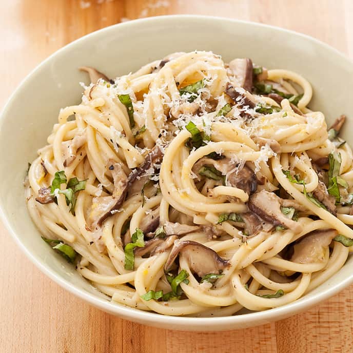 Spaghetti with Shiitakes and Lemon | America's Test Kitchen Recipe