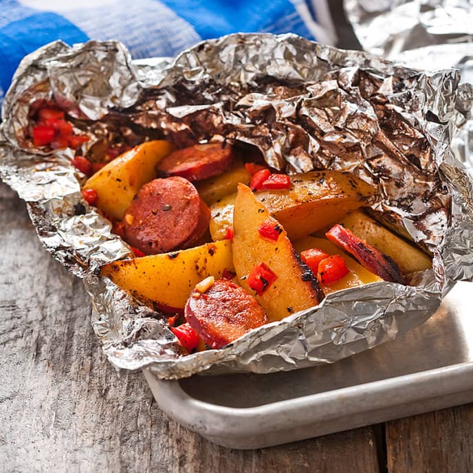 Spanish-Style Grilled Potato Hobo Packs | America's Test Kitchen Recipe