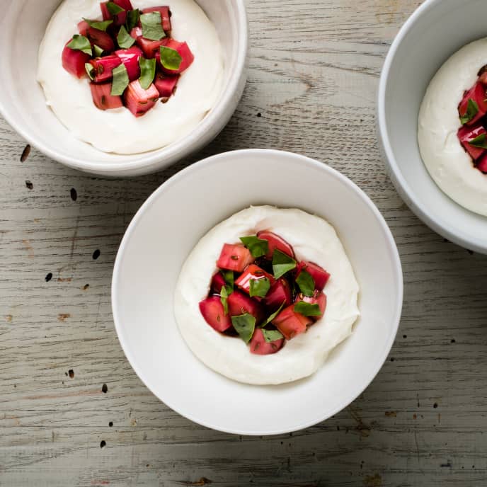 Poached Rhubarb with Balsamic, Caraway, and Labneh | America's Test ...