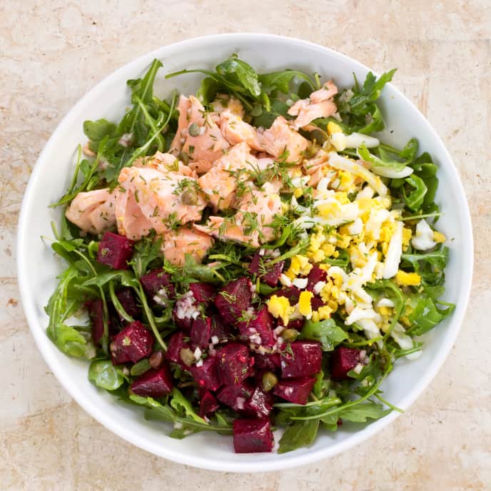 Lemony Salmon and Roasted Beet Salad | America's Test Kitchen Recipe