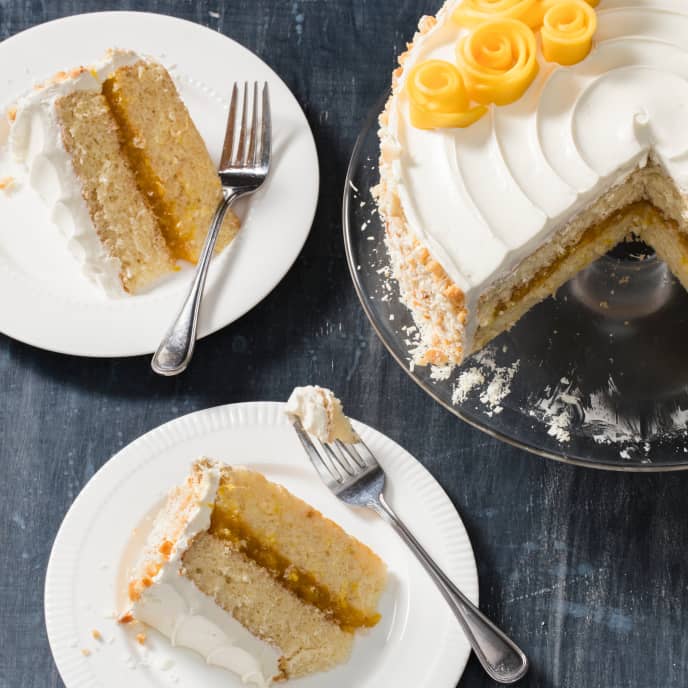 White Chocolate–Macadamia Nut Cake with Mango | America's Test Kitchen ...