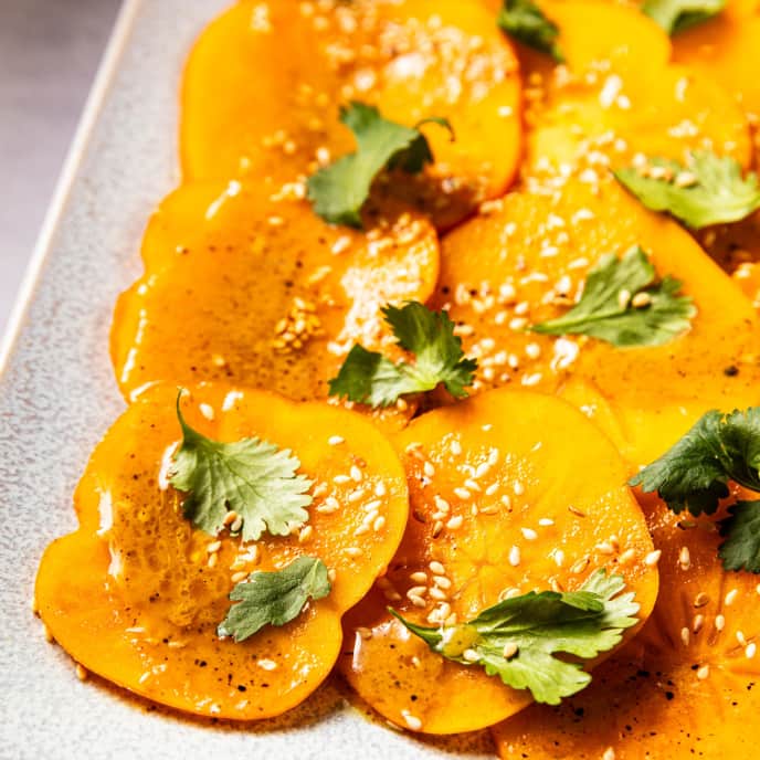 Fuyu Persimmons with Lemon-Miso Dressing | America's Test Kitchen Recipe