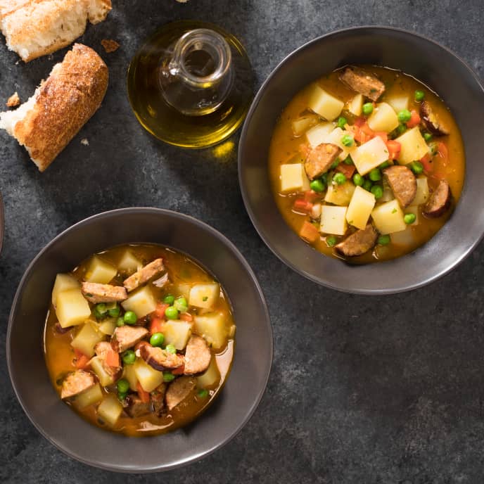 Rioja-Style Potatoes with Chorizo and Peas | America's Test Kitchen Recipe