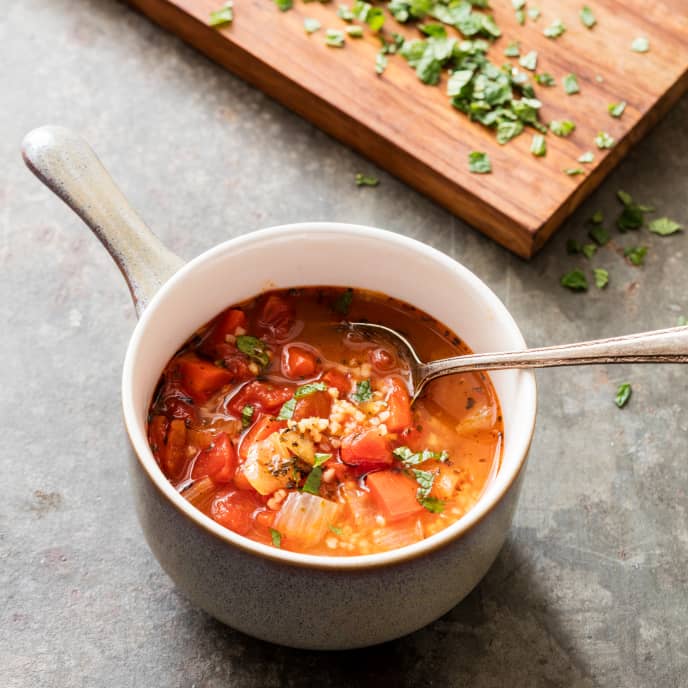 Turkish Tomato, Bulgur, and Red Pepper Soup | America's Test Kitchen Recipe