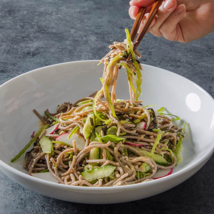 Chilled Soba Noodles with Cucumber, Snow Peas, and Radishes for Two ...