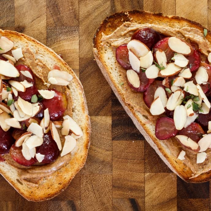Adult PB&J: The Delectable Combination of Sautéed Grapes on Almond ...