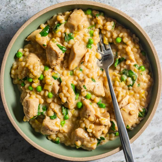 Couscous Risotto with Chicken and Spinach | America's Test Kitchen Recipe