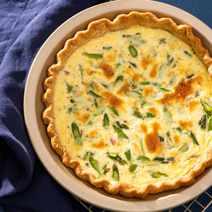 how to bake ham and asparagus quiche
