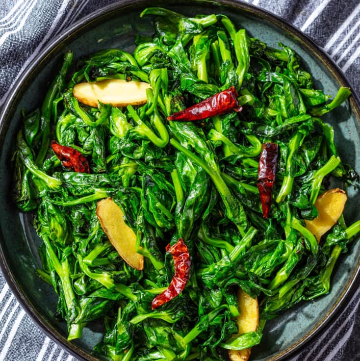 Stir-Fried Pea Greens with Ginger and Chiles | America's Test Kitchen ...