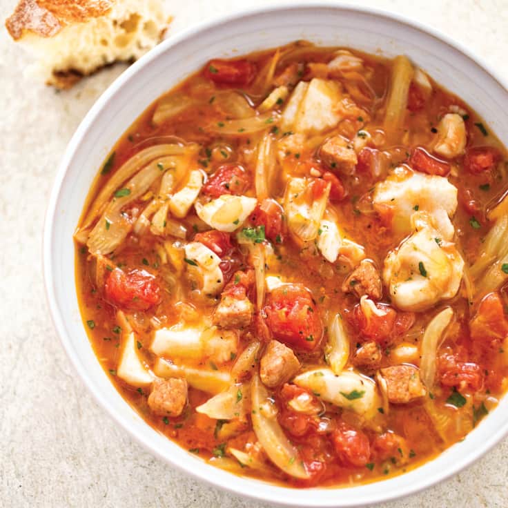 Mediterranean-Style Fish Stew for Two | America's Test Kitchen Recipe