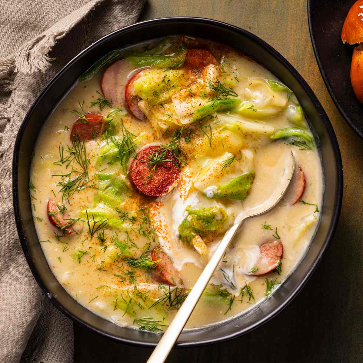 Creamy Kielbasa, Potato, and Cabbage Stew | America's Test Kitchen