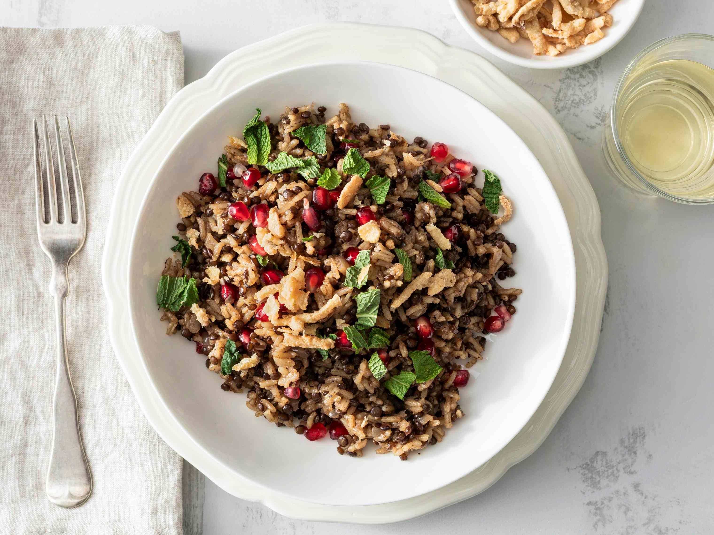 Rice and Lentils with Pomegranate and Mint | America's Test Kitchen